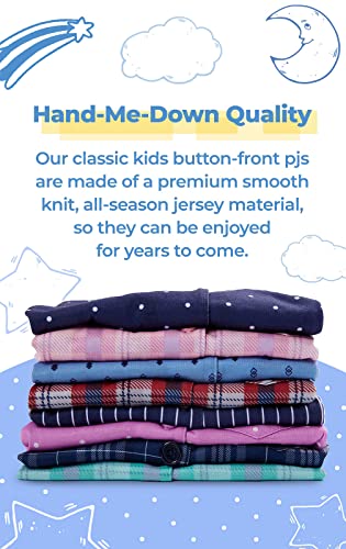 PajamaGram Boy Pajamas - Girl Pajamas, Navy Polka Dot, 12