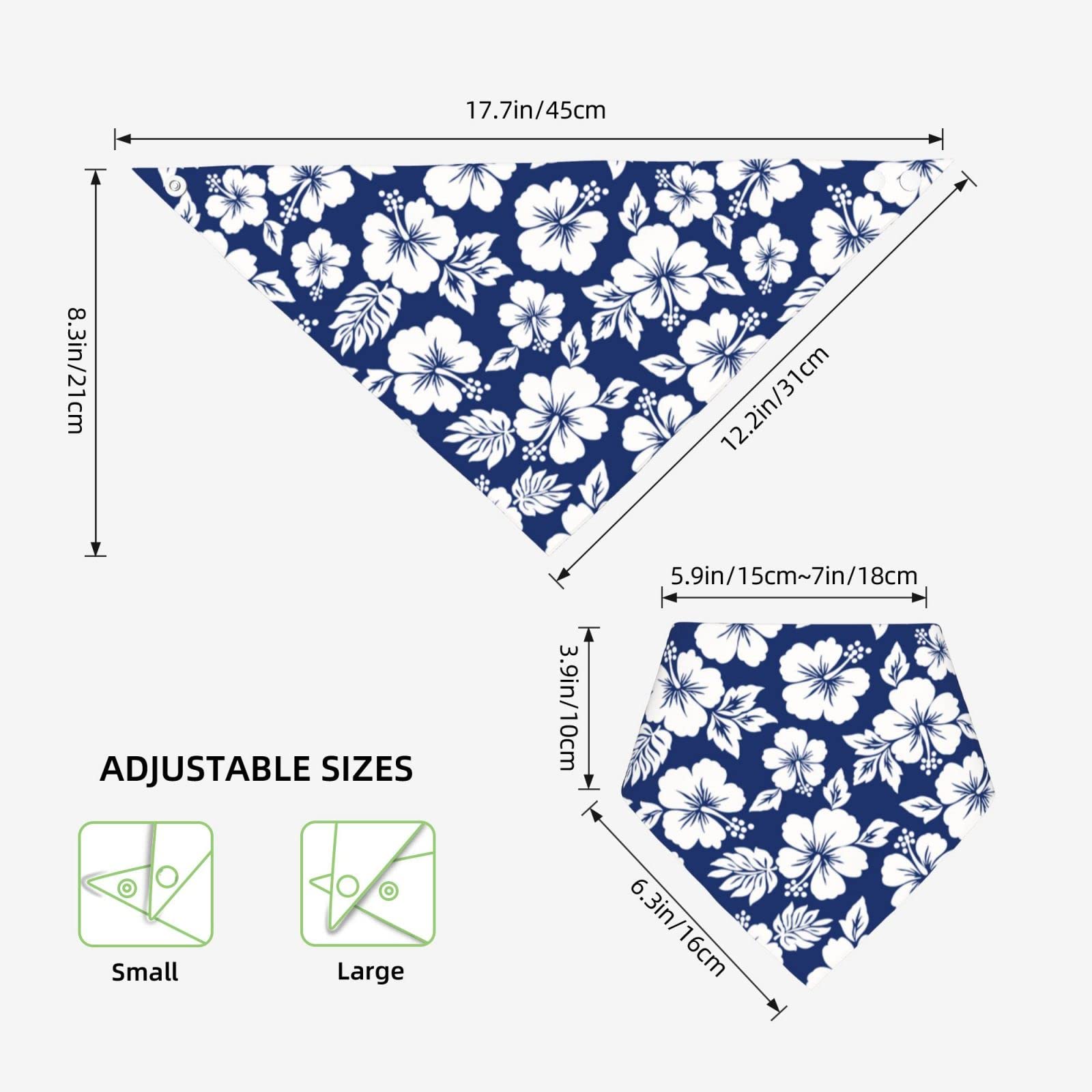Augenstern Cotton Baby Bibs Blue Navy Hibiscus Pattern Baby Bandana Drool Bibs Teething Food Bib