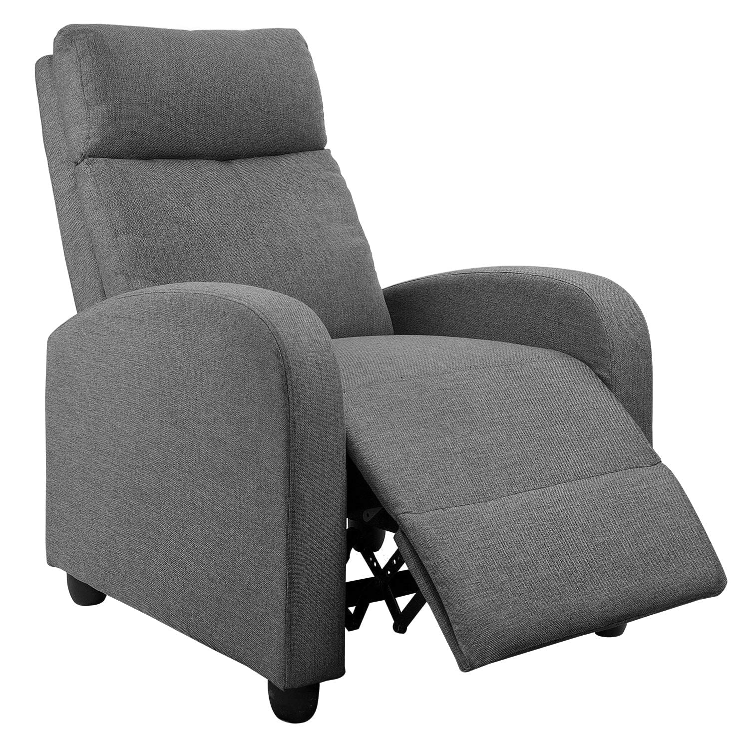 JUMMICO Recliner Chair Adjustable Home Theater Single Recliner Sofa Furniture with Thick Seat Cushion and Backrest Modern Living Room Recliners (Fabric, Black)
