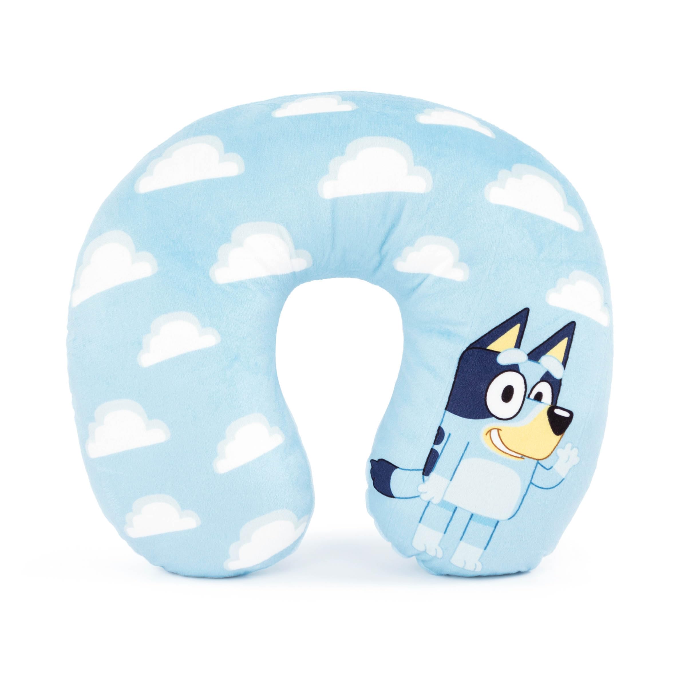 Jay Franco Bluey Kids Travel Set - 3 Piece Set Includes 40 x 50 Throw Blanket, Eye Mask, and Neck Pillow - Super Soft & Cozy Travel Accessories