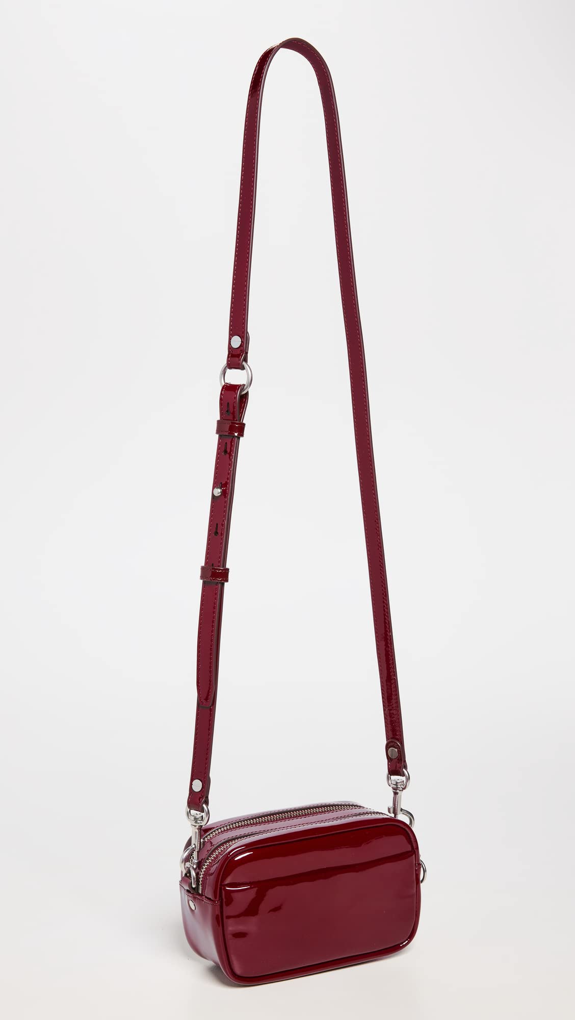 Tory Burch Women's Perry Bombe Patent Mini Bag, Royal Burgundy, Red, One Size