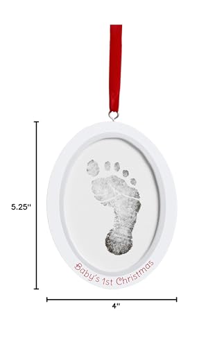 Pearhead Babyprints Double-Sided Christmas Photo Ornament with Clean Touch Ink Pad, Newborn Handprint or Footprint Kit, 2 Sided Baby's 1st Christmas Holiday Keepsake Ornament