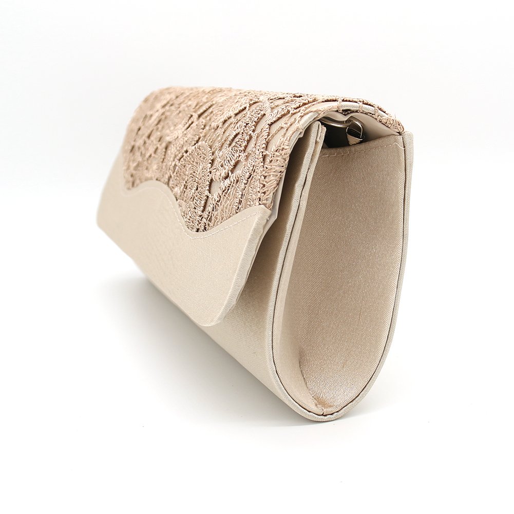 Adoptfade Womens Satin Evening Bag Elegant Style Clutch Handbag,Gold