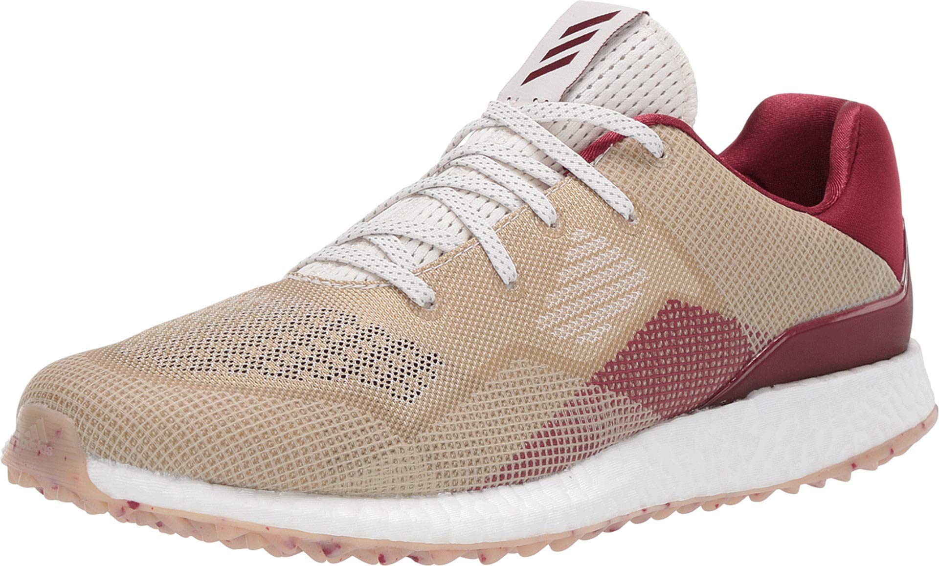 adidas Men's Crossknit DPR Golf Shoe, Chalk White/Collegiate Burgundy/Alumina, 12 Medium US