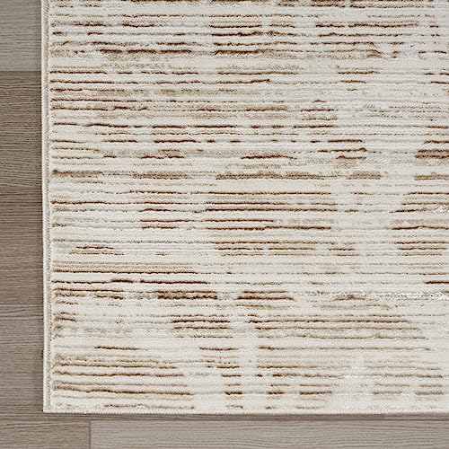 Inspire Me! Home Décor Iliana Modern Ivory Grey with Gold Accents 5'3" x 7'3" Area Rug, EasyCleaning, Non Shedding, Bed Room, Living Room, Dining Room, Kitchen (5x7)