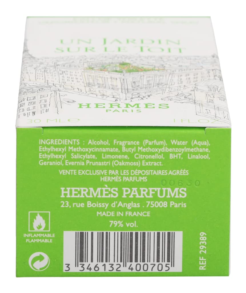 Hermes Un Jardin Sur Le Toit Eau de Toilette Spray for Women, 1 Ounce