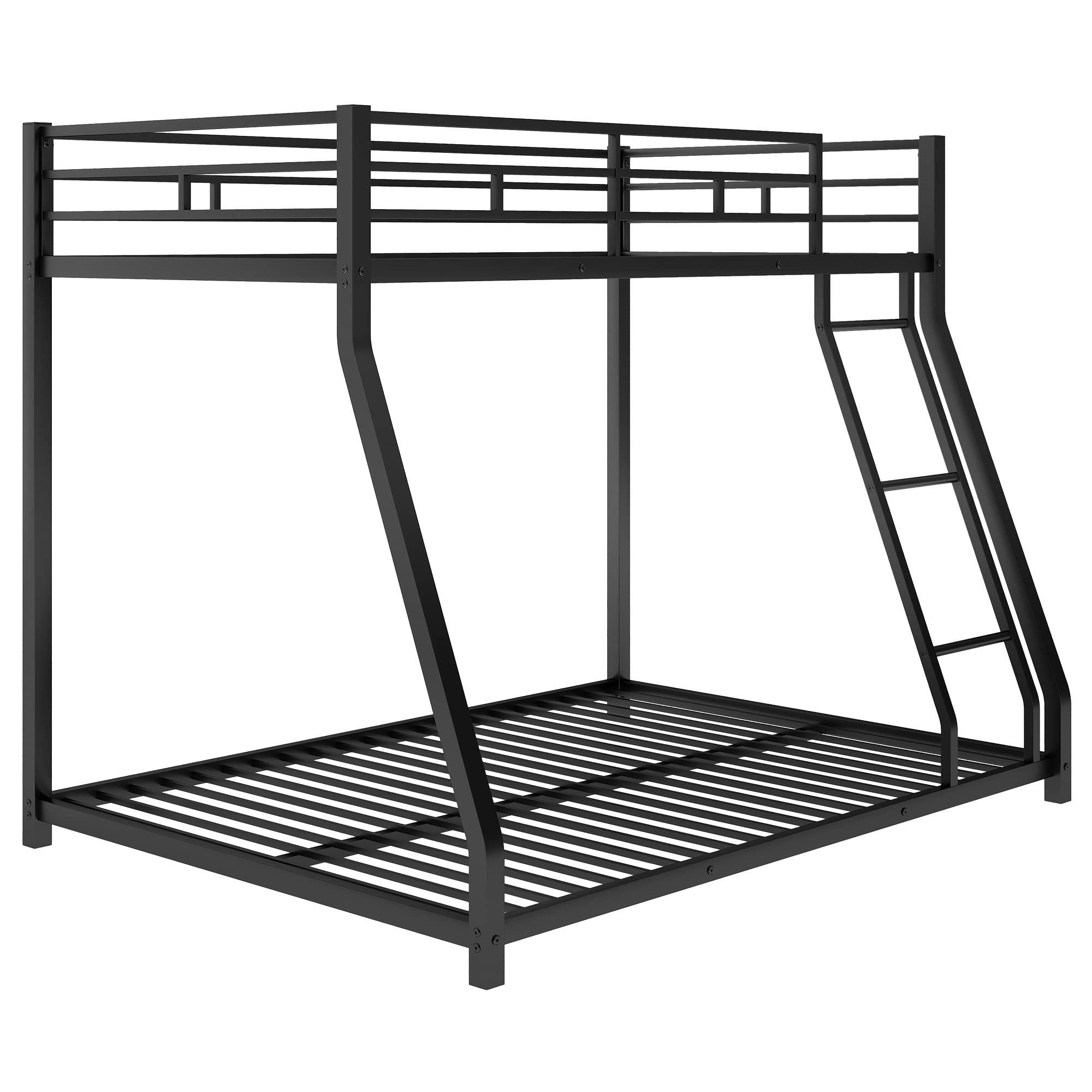 Bellemave Twin Over Full bunk Bed,Metal Floor Bunk Bed, Bunk Bed for Kids, Adults, Bunk Bed for Boys, Girls, Adult bunk beds Heavy Duty, Black