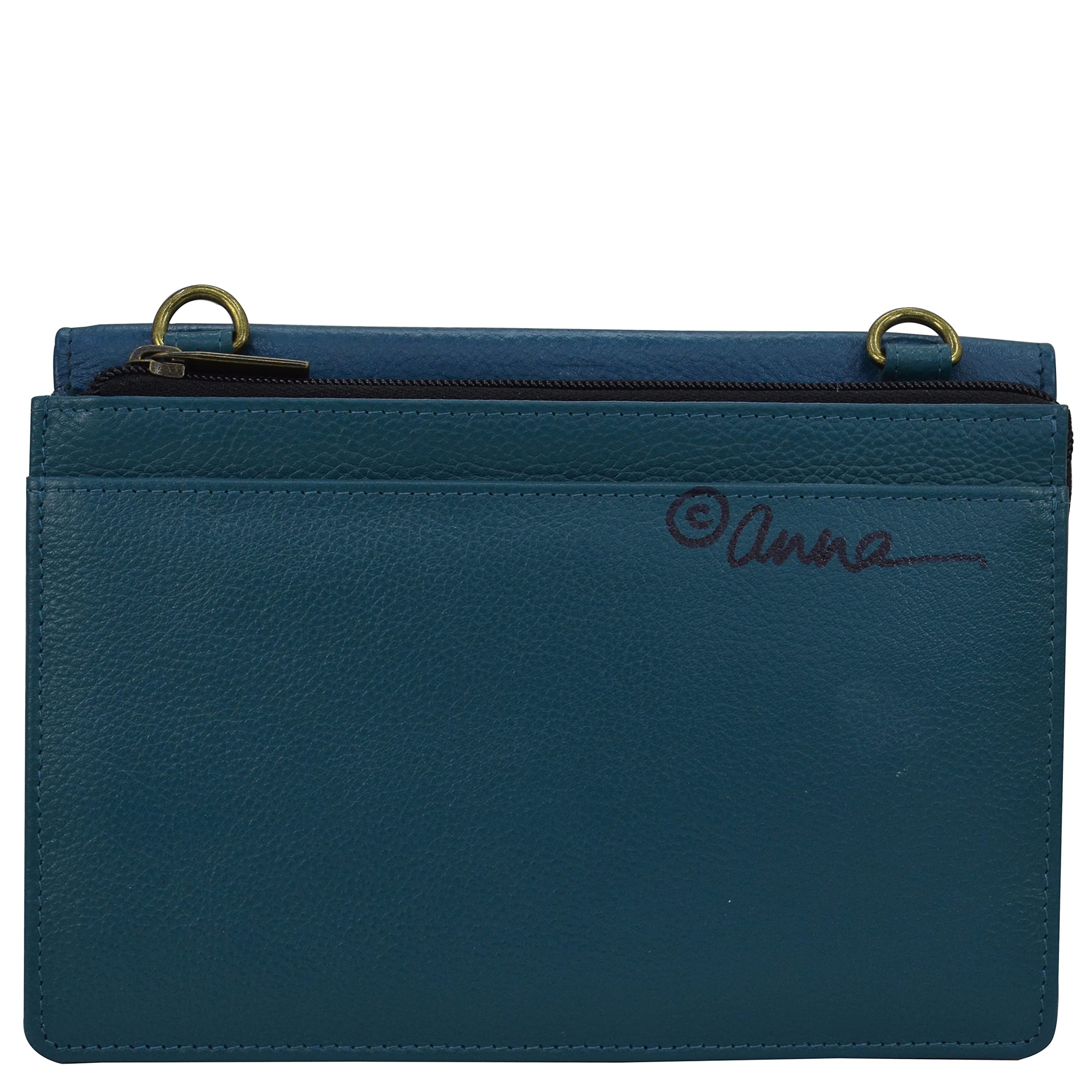 Anna by Anuschka Women's Hand-Painted Genuine Leather 4-In-1 Organizer Crossbody/Belt Bag/Clutch/Writlest - Nutcracker Party