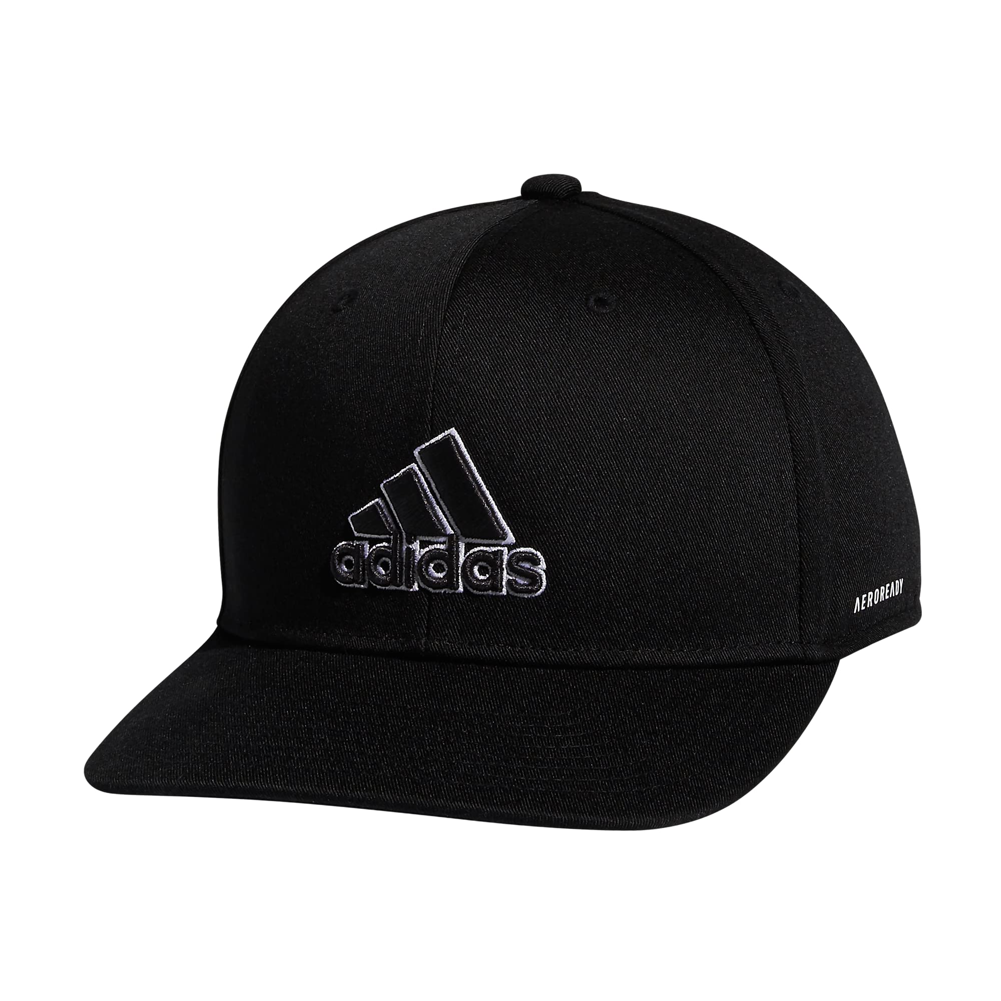 adidas Men's Excel Performance Structured Snapback Adjustable Fit Hat, Black/White/Grey Six, One Size
