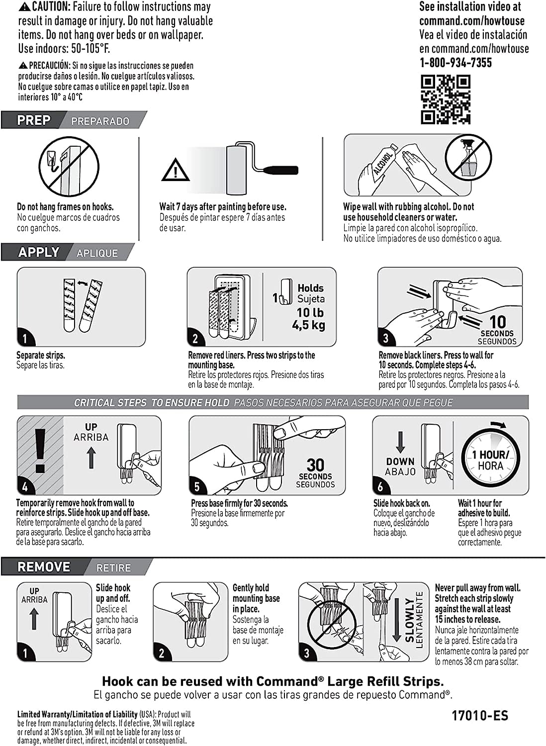 Command 10 lb XL Heavyweight Wall Hook, 2 Hooks and 6 Command Strips, Damage Free Hanging Wall Hook with Adhesive Strips, Heavy Duty Single Wall Hook for Hanging Christmas Decorations