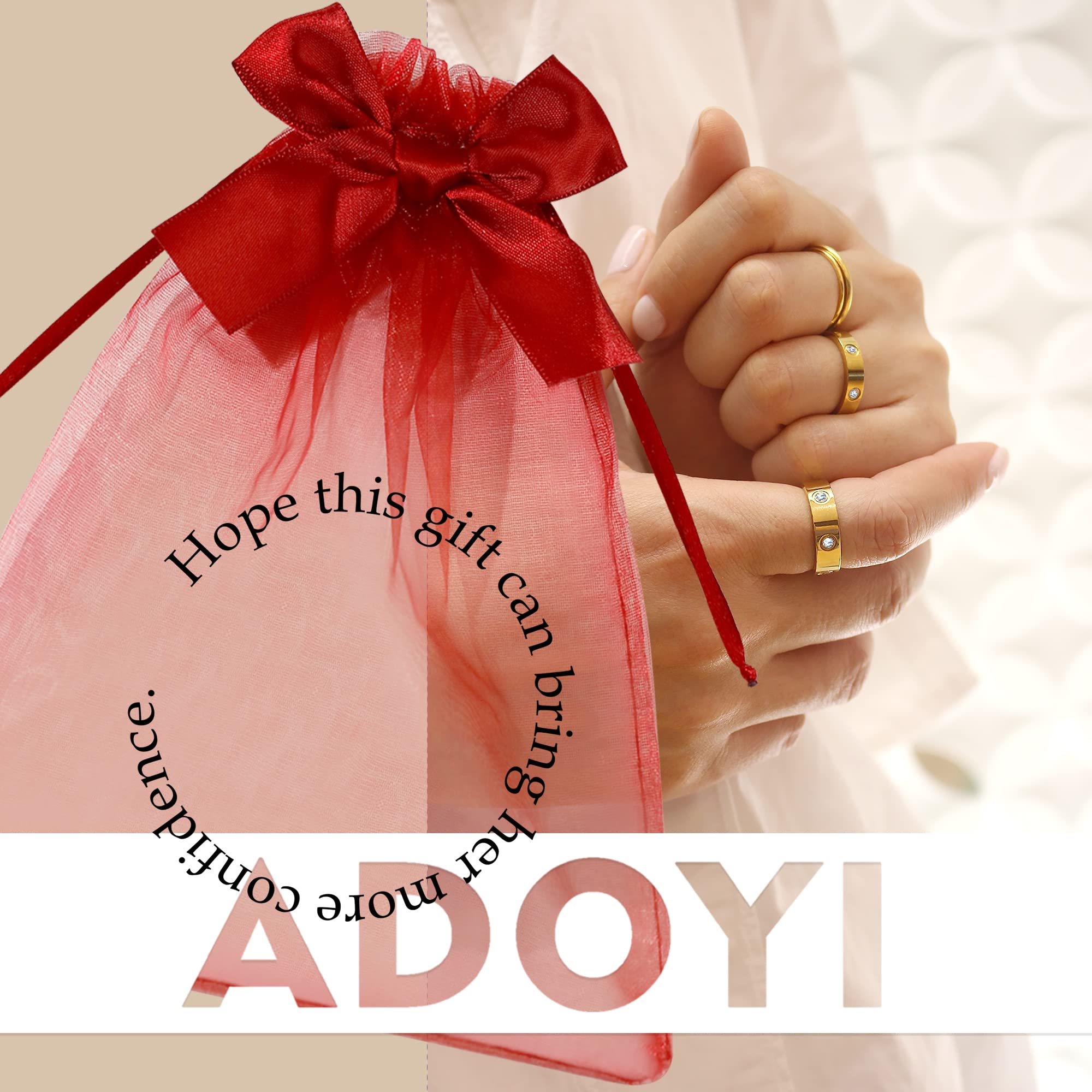 adoyi Love Ring Gold Stackable Rings set for Women 14K Gold Plated Statement Ring Band Gift for Men with Cubic Zirconia Wedding Birthday Size 7