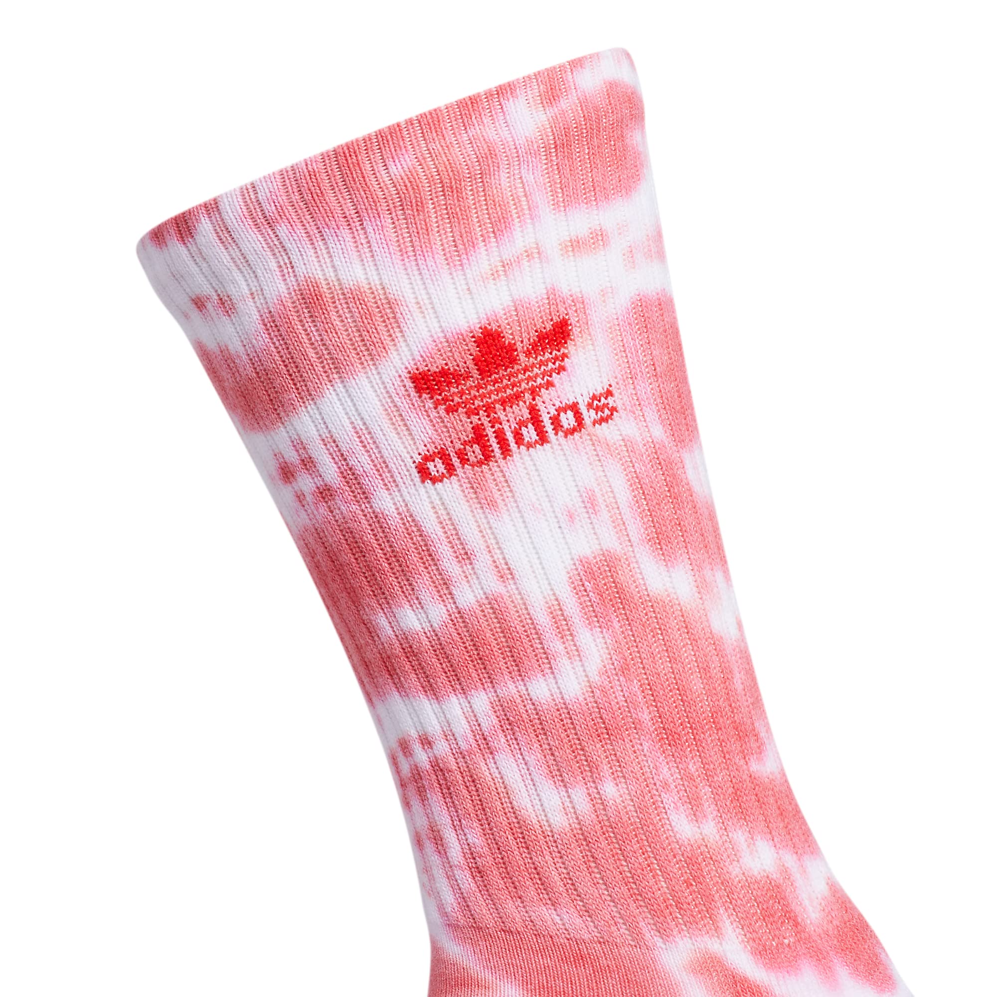 adidas Originals Mixed Graphics Cushioned Crew Socks (3-Pair), Semi Turbo Pink/White/Vivid Red, Large