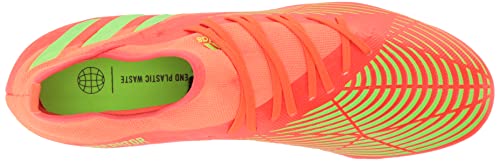 adidas Unisex Edge.3 Predator Firm Ground Soccer Shoe, Solar Red/Solar Green/Black, 9 US men