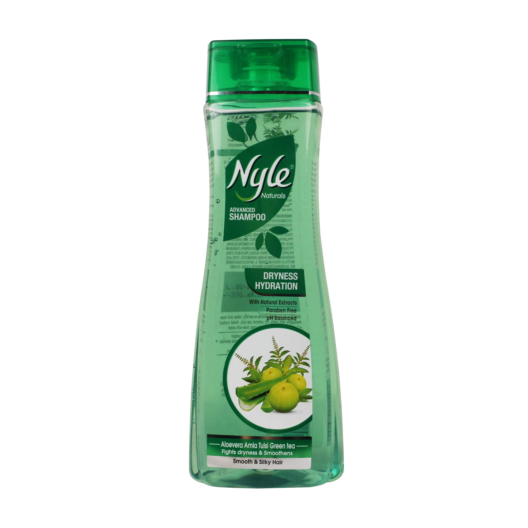 Nyle Dryness Hydration Shampoo (400ml)(13.52 Fluid ounces) with goodness of natural extracts of Aloevera, Tulsi, Amla and Green Tea