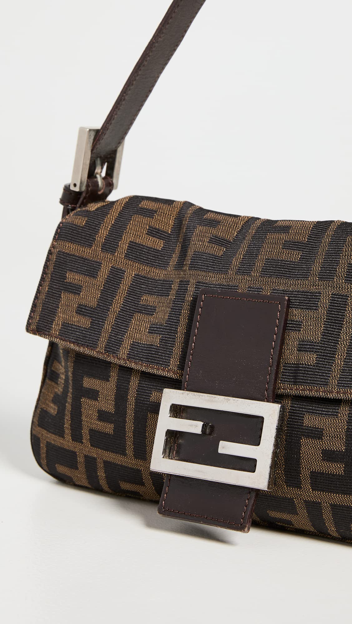 FENDI Women's Pre-Loved Baguette, Zucca, Brown, One Size