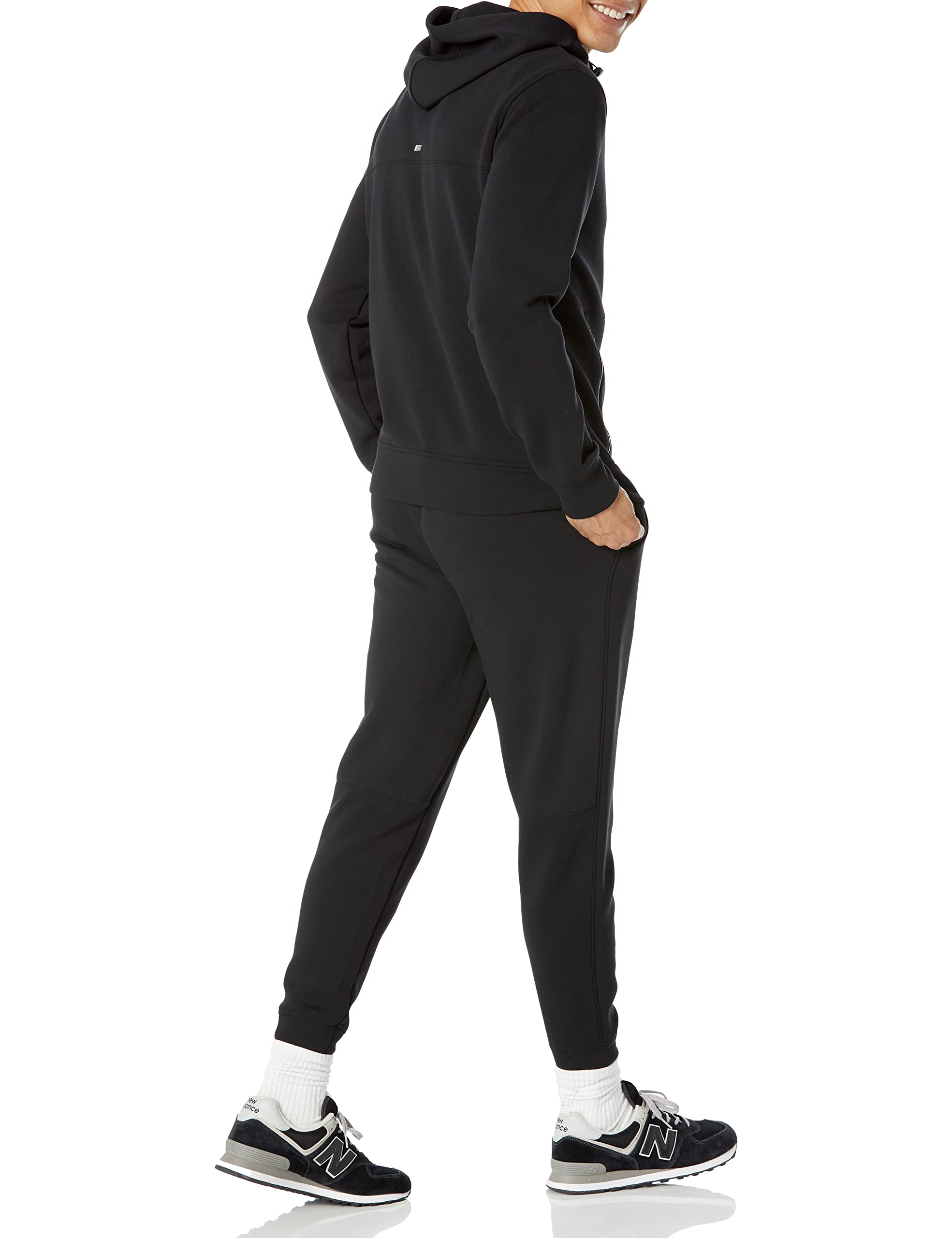 Amazon Essentials Men's Active Sweat Zip Through Hoodie (Available in Big & Tall), Black, 5X-Large Big