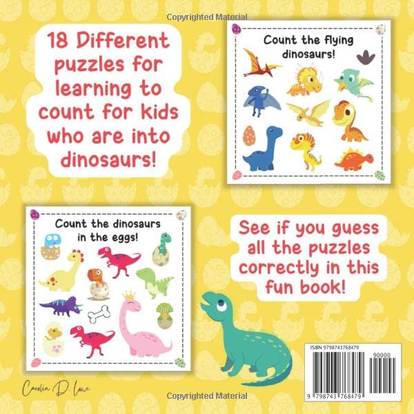 Count the Dinosaurs, Eggs and More! I Spy Book for Kids 2-5 Year Olds: Fun Educational Guessing & Counting Game about Dinosaurs! | Picture Puzzle Book ... Girls (Dinosaurs Activity Book for Children)
