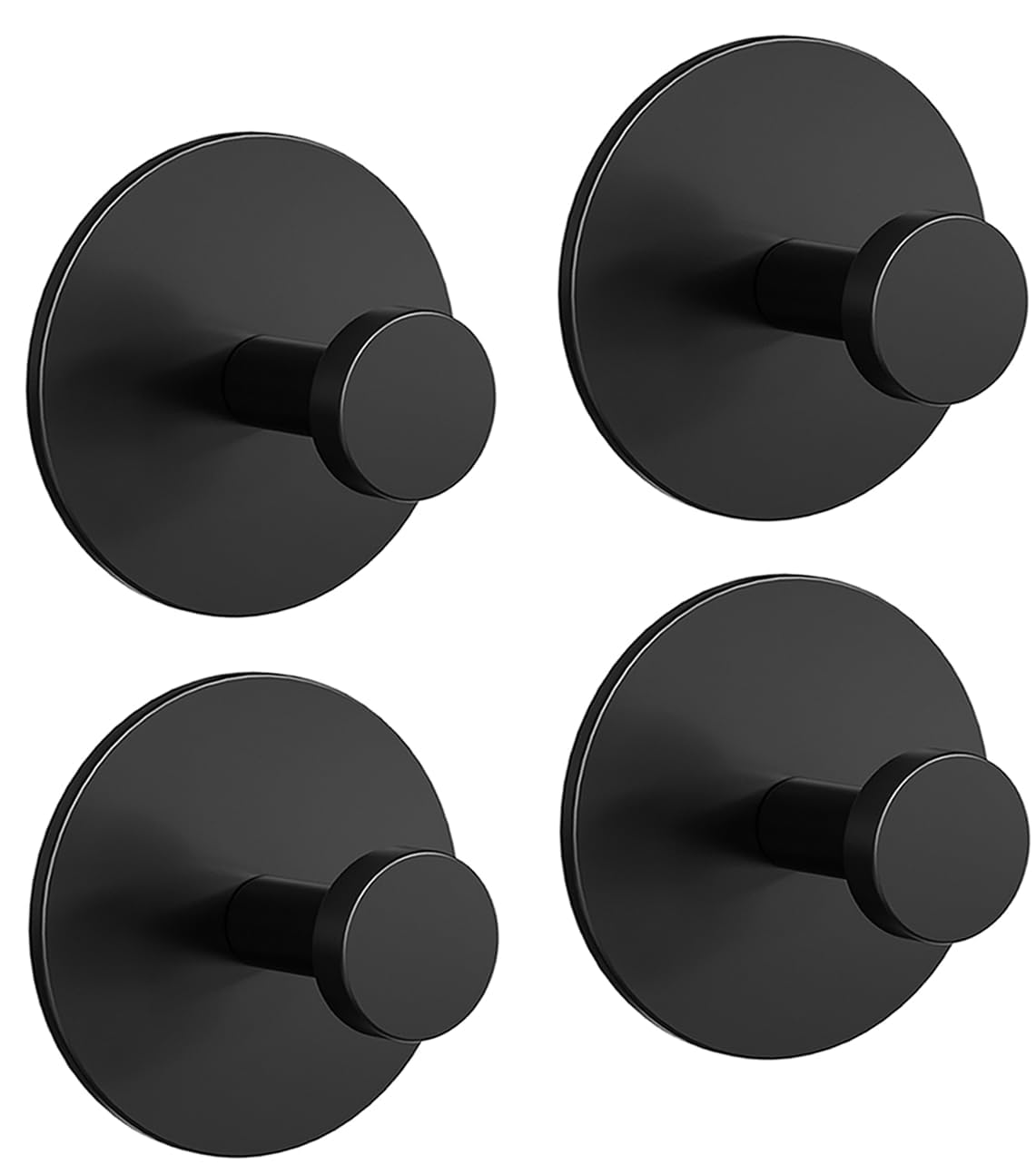 bussdis Multifunctional Towel Hooks for Bathroom Wall - Extra Sticky Stainless, Holds up to 12LB, Coat Hooks Wall Hooks, Adhesive Door Holder Hanger Shower Accessories, Matt Black Heavy Duty