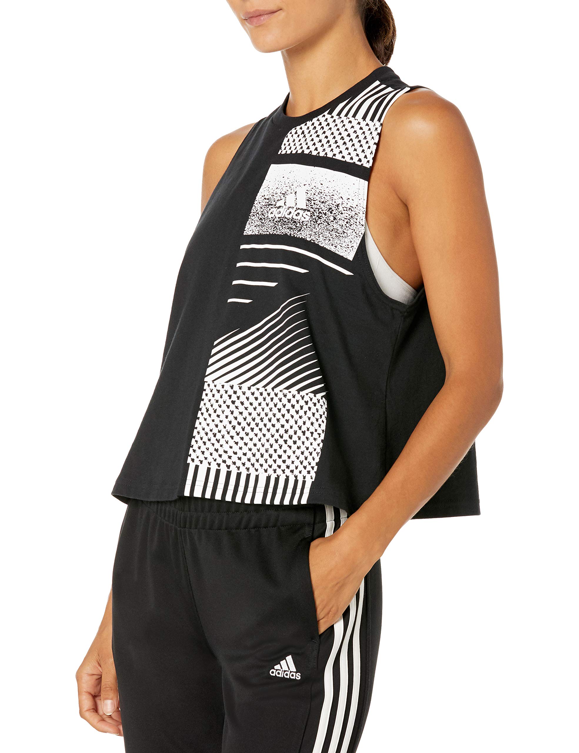 adidas Women's Hypersport Crop Tank 1 Black Small