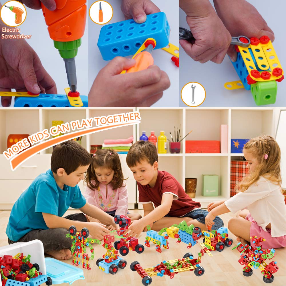 COUOMOXA Building Toys, 404 Pieces STEM Toys Kit Creative Construction Engineering Learning Set for 5, 6, 7, 8+ Year Old Boys&Girls Best Toy Gift for Kids |Take-A-Part Building Blocks