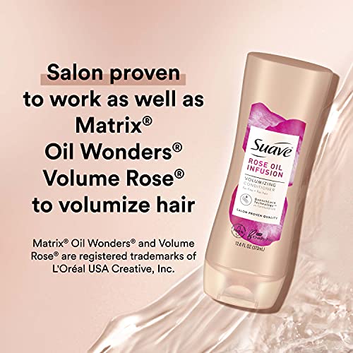 Suave Professionals Conditioner For Fine to Flat Hair Rose Oil Infusion Volumizing Conditioner 12.6 oz