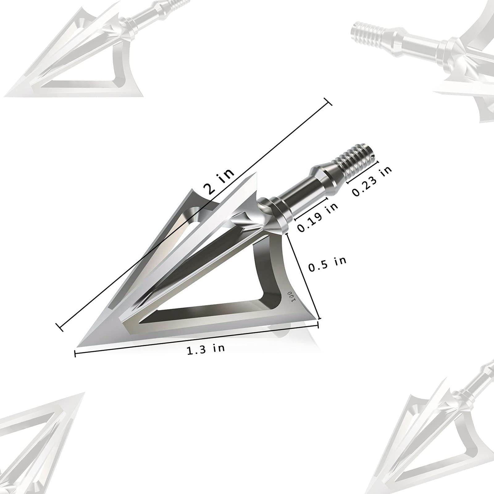 Anseven Hunting Broadheads 100 Grain 3 Fixed Blades Stainless Steel Archery Broadheads for Crossbow Recurve Bow and Compound Bow (12), X1-12Pcs-100Grain-silvery, 5.1×3.5×1.2