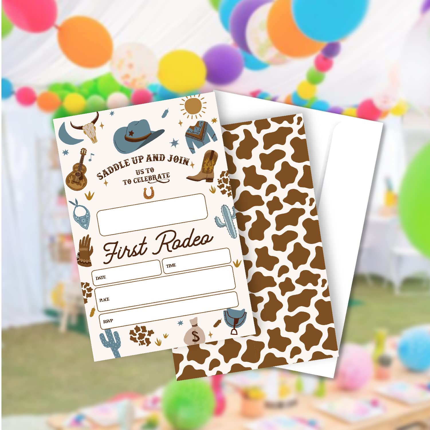 Grapehiker Unisex-Adults Birthday Party Invitation Set, 20 Cards with Envelopes, Multicolor, Includes Horizontal Lines for Writing Details