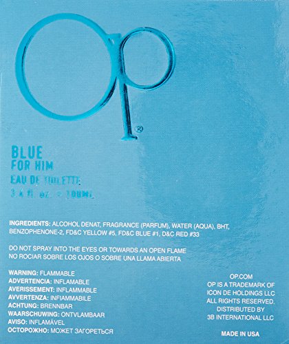 Ocean Pacific Blue for Him Eau De Toilette Spray, 3.4 Oz