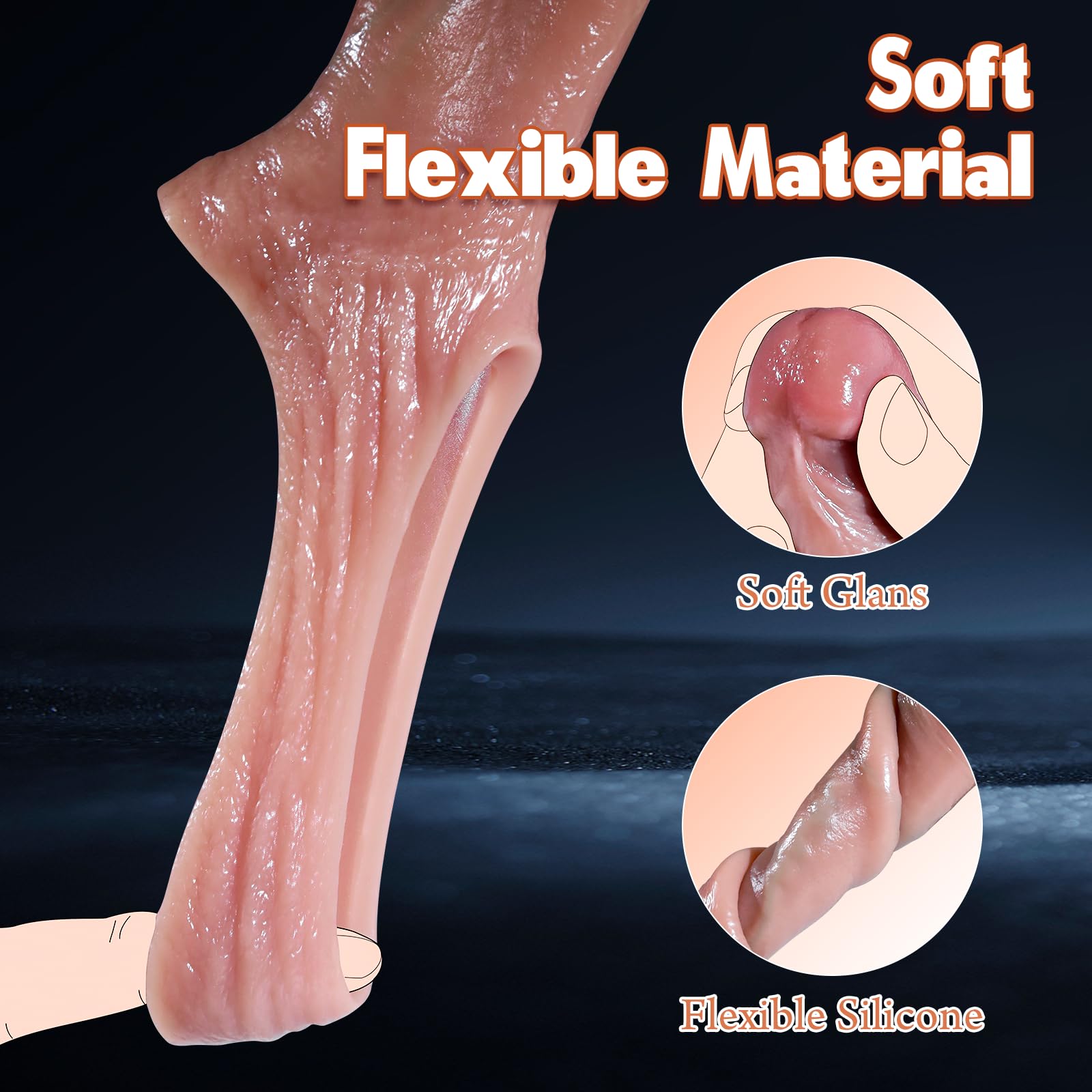 Adult Sex Toys 2.6'' Penis Sleeve - Sex Toys for Men Realistic Cock Ring Extender, Mens Sex Toys Silicone Cock Sleeve for Erection Extension Enlargement, Male Sex Toys Penis Enlarger, Sex Toys Men