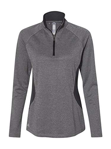 Adidas Women's Lightweight Quarter-Zip Pullover 2XL Black Heather/ Carbon