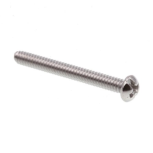 Prime-Line 9003227 Machine Screw, Round Head, Slotted/Phillips Combo, #6-32 X 1-1/4 in, Grade 18-8 Stainless Steel, Pack of 100