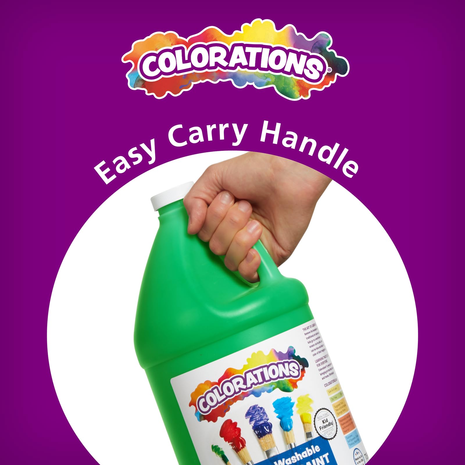 Colorations Washable Tempera Paint, Gallon, Black, Non Toxic, Vibrant, Bold, Kids Paint, Craft, Hobby, Fun, Art Supplies 128 Fl Oz (Pack of 1)