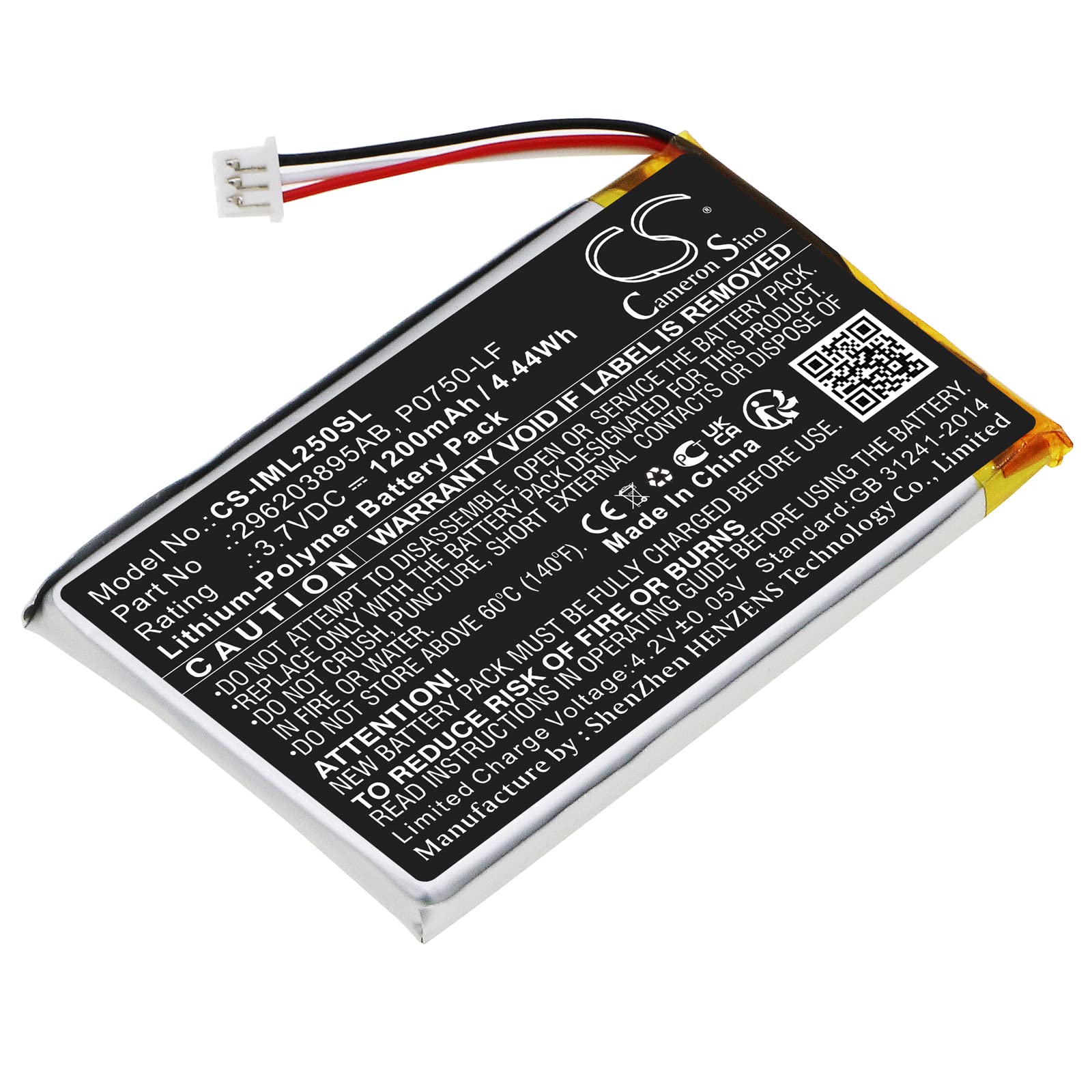 BCXY Battery Replacement for Ingenico Link 2500 296203895AB P0750-LF