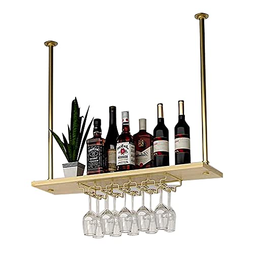 BDDIE Wine Racks,Ceiling Shelf Ceiling Shelf,Iron Solid Ceiling Wine Rack Hanging Wine Glass Racks,for Bars/Restaurants/Kitchens Storage Rack,Easy to Install,Single Layer/60 * 25 * 50Cm