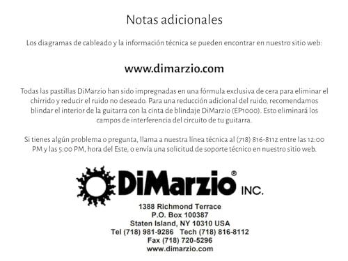 DiMarzio DP110W, 1/4 Jack Pickup (DP102BK)