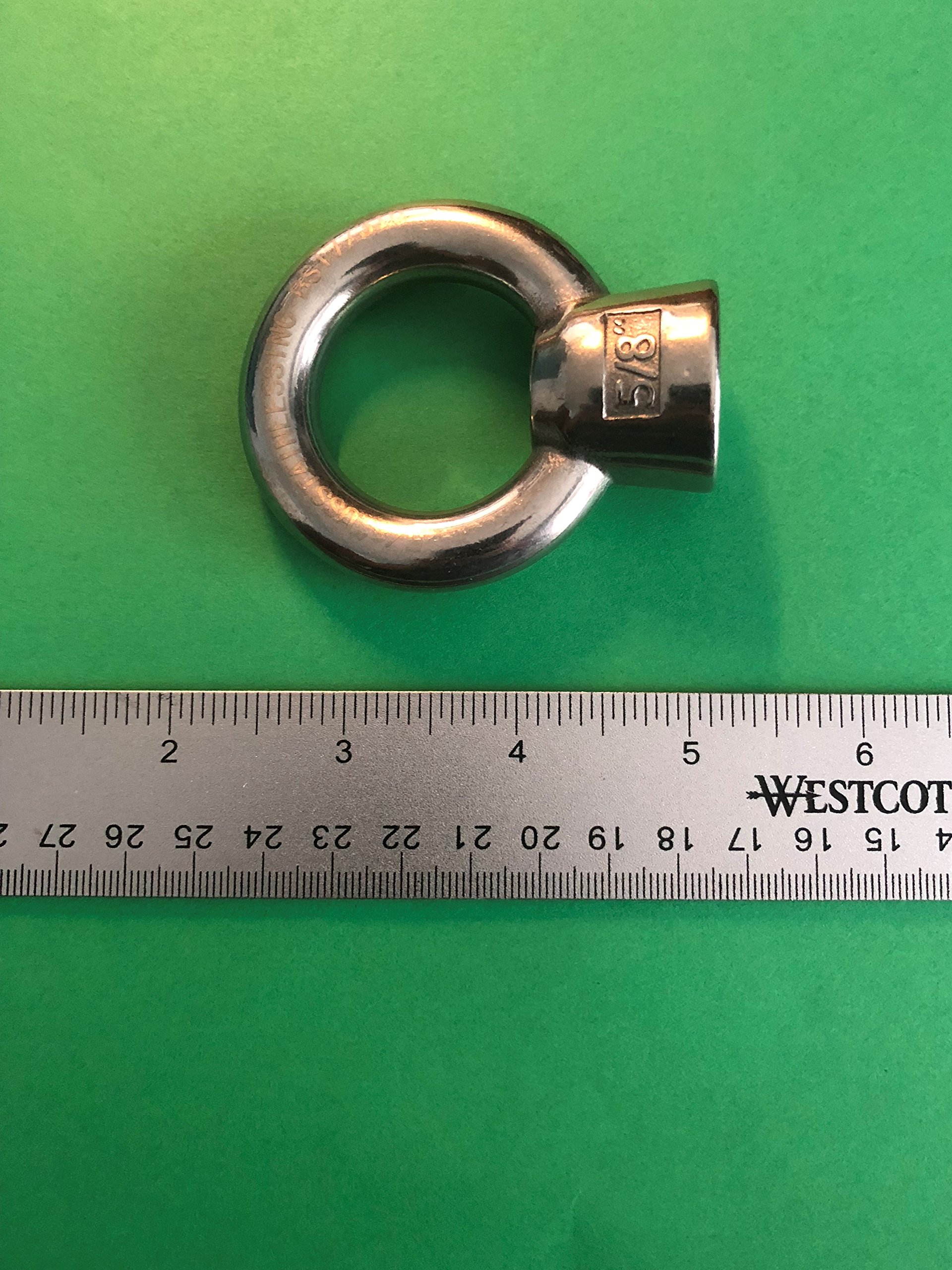 US STAINLESS Stainless Steel 316 Lifting Eye Nut 5/8" UNC Marine Grade Pitch of 11