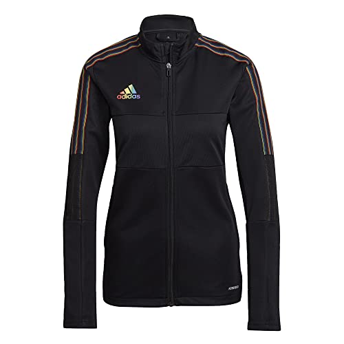 adidas Women's Tiro Track Jacket Pride, Black, Large