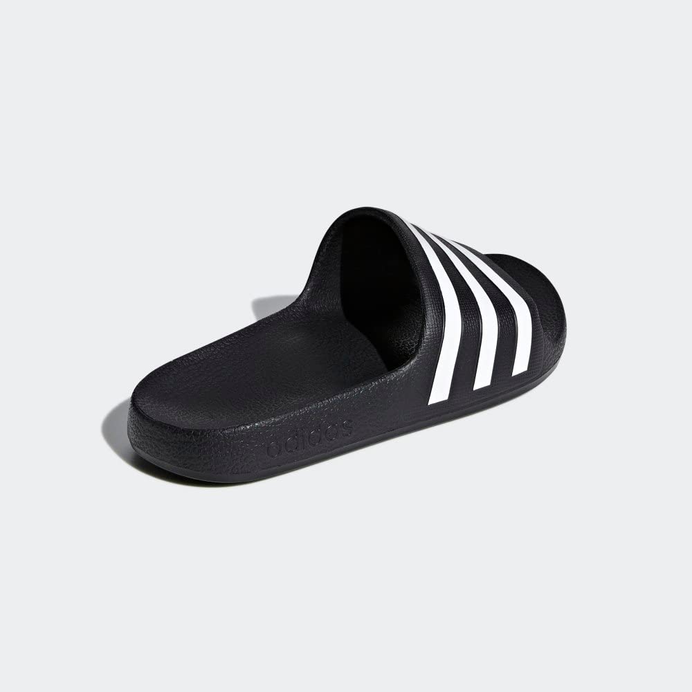 adidas unisex child Adilette Aqua Water Shoe, Core Black/White/Core Black, 1-13 Big Kid US