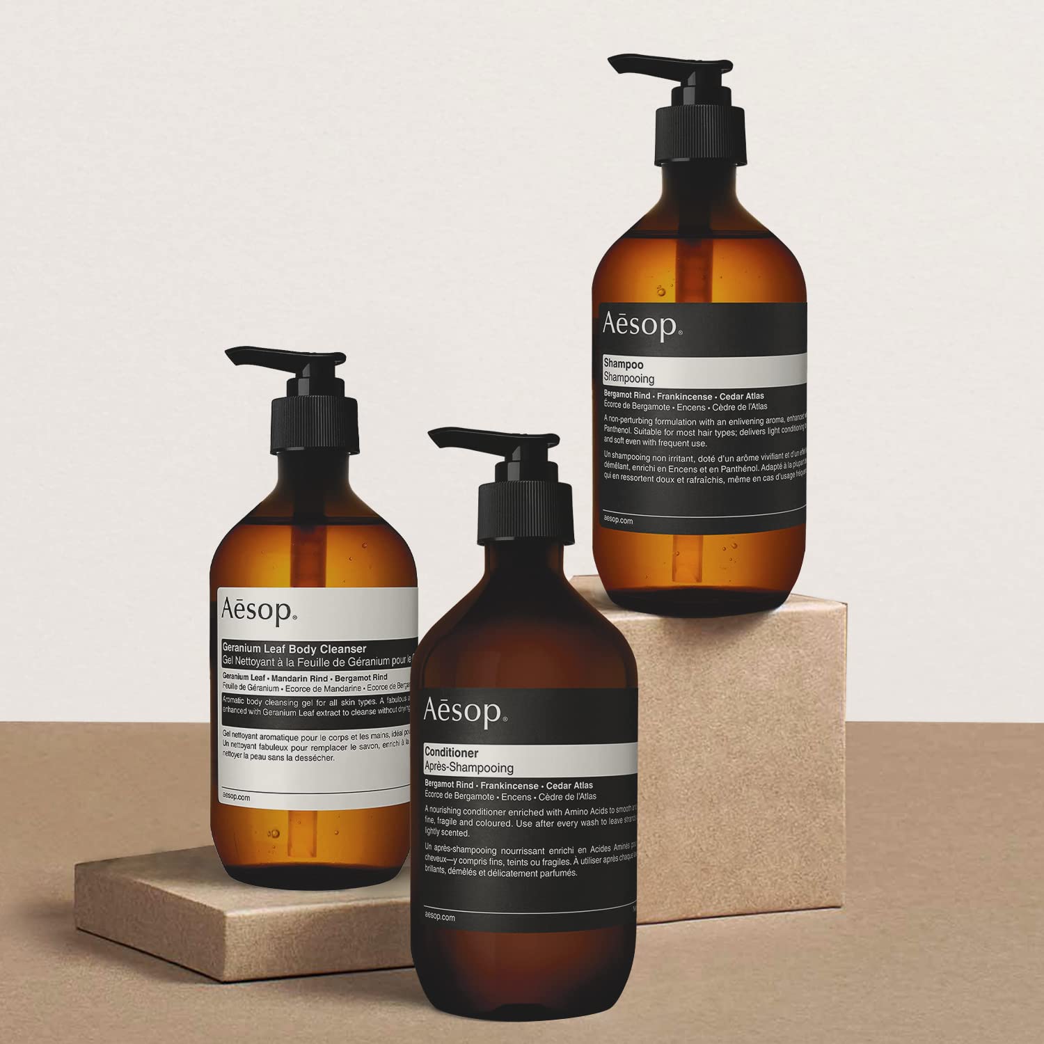 Aesop Shampoo, Conditioner & Geranium Leaf Body Cleanse | 500mL/16.9 fl oz | Paraben, Cruelty-free & Vegan