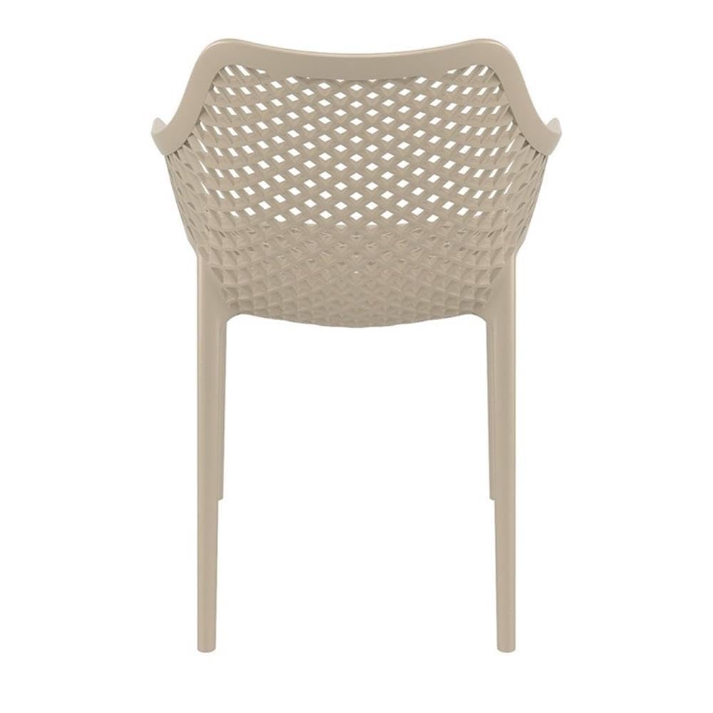 Compamia Air XL Outdoor Patio Dining Arm Chair in Taupe (Set of 2)