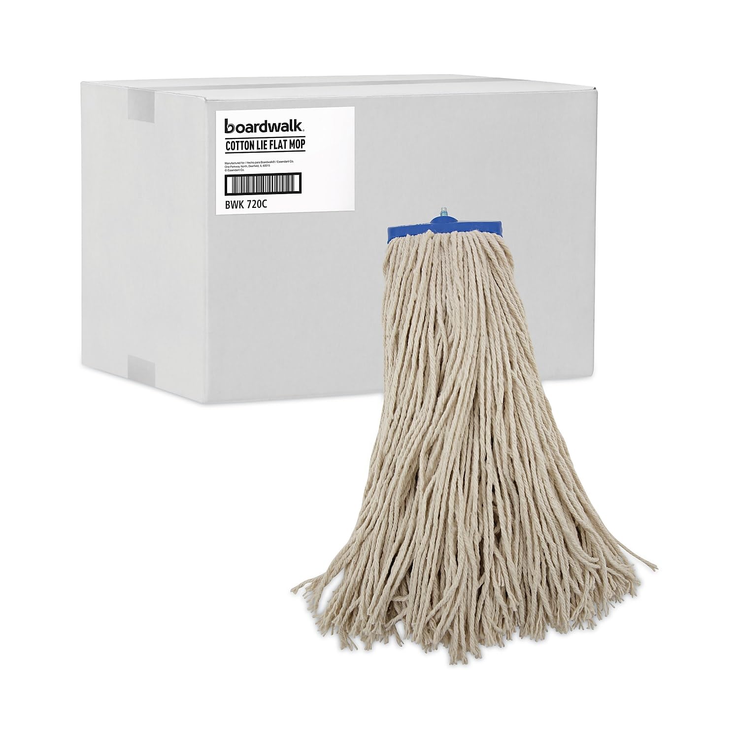 Boardwalk 720C Mop Head, Economical Lie-Flat Head, Cotton Fiber, 20oz, White, 12/Carton