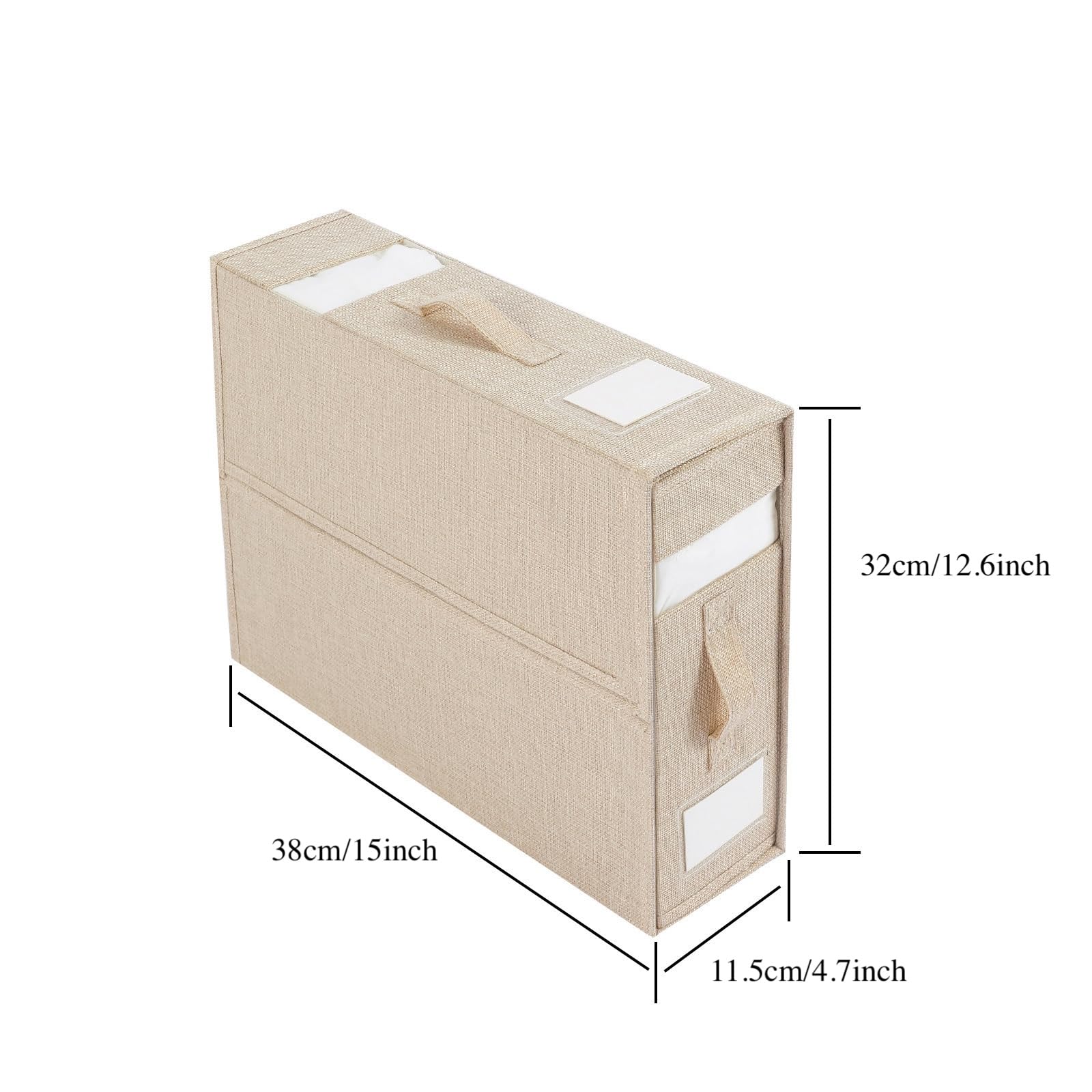 DYNAIZER Linen Closet Organizers and Storage for Bedding Storage, Folding Sheet Storage Organizer with Visible Window - Bedsheet Organizers for Blanket, Bedsheet, Duvet Cover, Pillowcases (Beige)