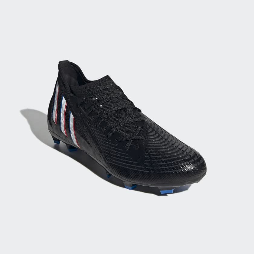 adidas Unisex Predator Edge.3 Firm Ground Soccer Shoe, Black/White/Vivid Red, 9 US Men