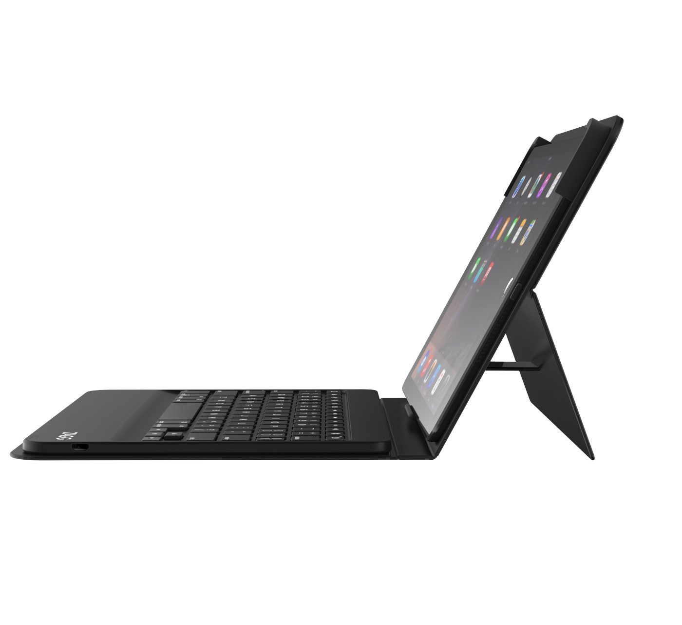 ZAGG ID8BSF-BB0 Messenger Folio Case and Non-Backlit Bluetooth Keyboard for Apple iPad Pro 9.7, iPad 9.7, iPad Air and iPad Air 2 - Compatible with 2018 (G6) and 2017 (G5) 9.7 - Black