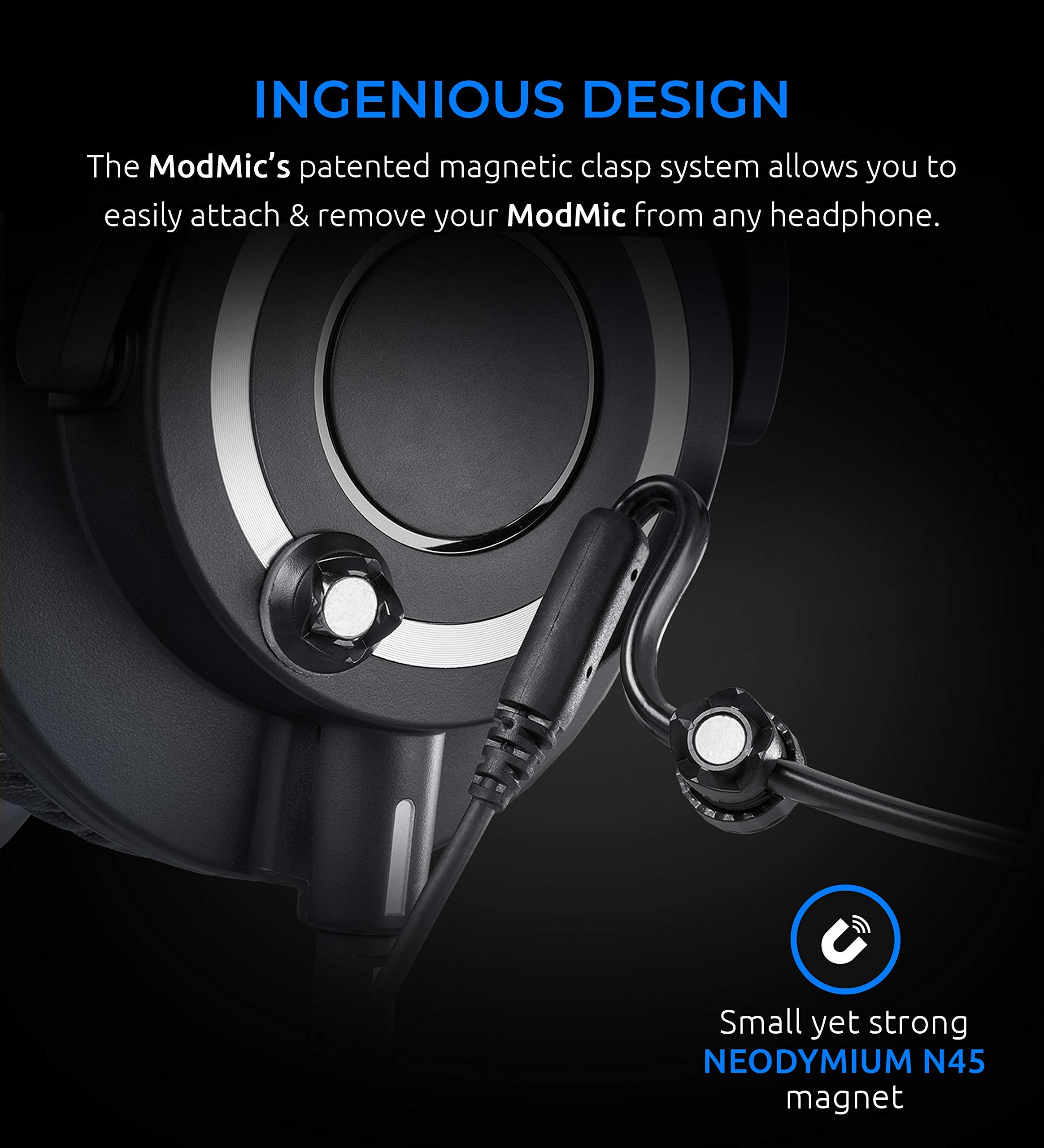 Antlion Audio ModMic Uni Attachable Noise-Cancelling Microphone with Mute Switch Bundle with Blucoil 1080p USB Webcam, USB Conference Speakerphone, USB-A Mini Hub, and 3' USB Extension Cable