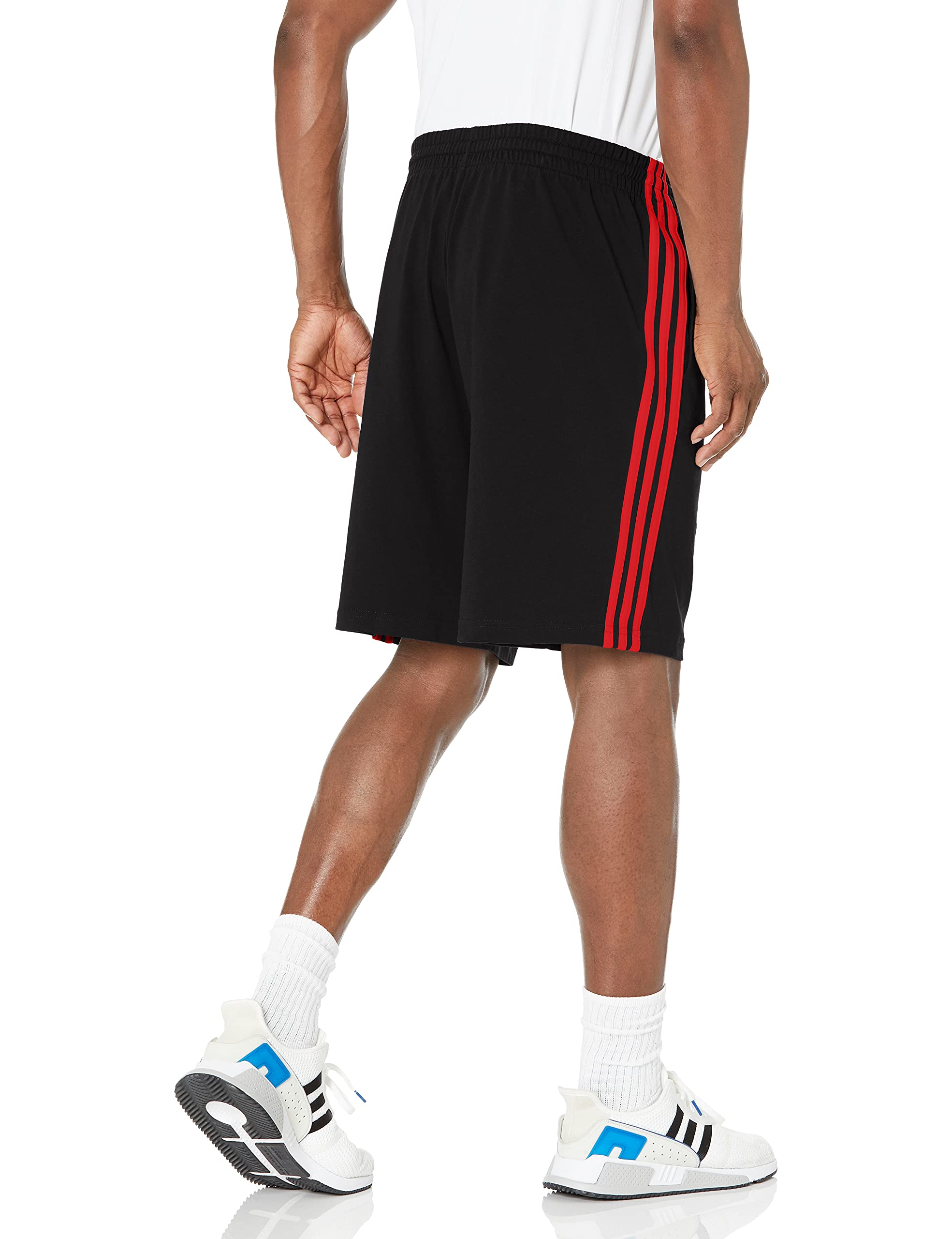 adidas mens Essentials Shorts Black/White Large