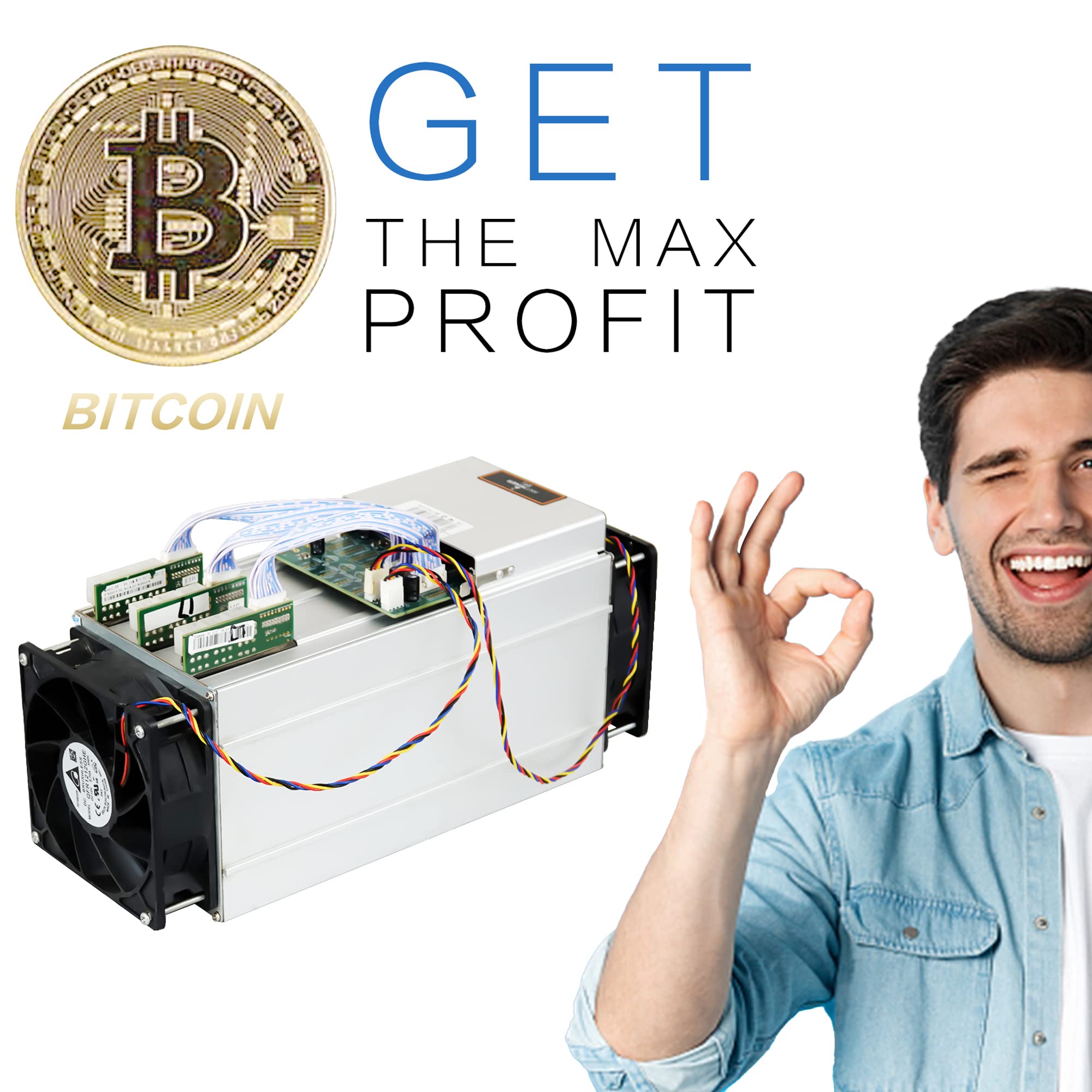 Antminer S9J 14.5TH/s Bitcoin Miner, S9J 14.5TH/s ASIC Bitcoin BTC Miner @.098 J/GH Bitcoin Mining Machine with Data Cable