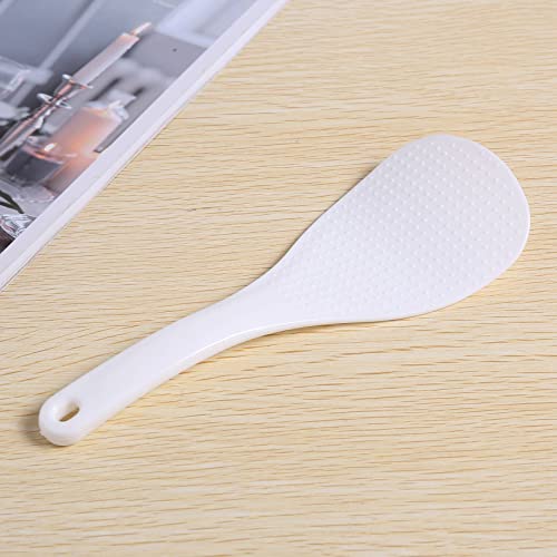 pizarra Kitchen Dotted White Plastic Flat Rice Scoop Paddle Meal Spoon