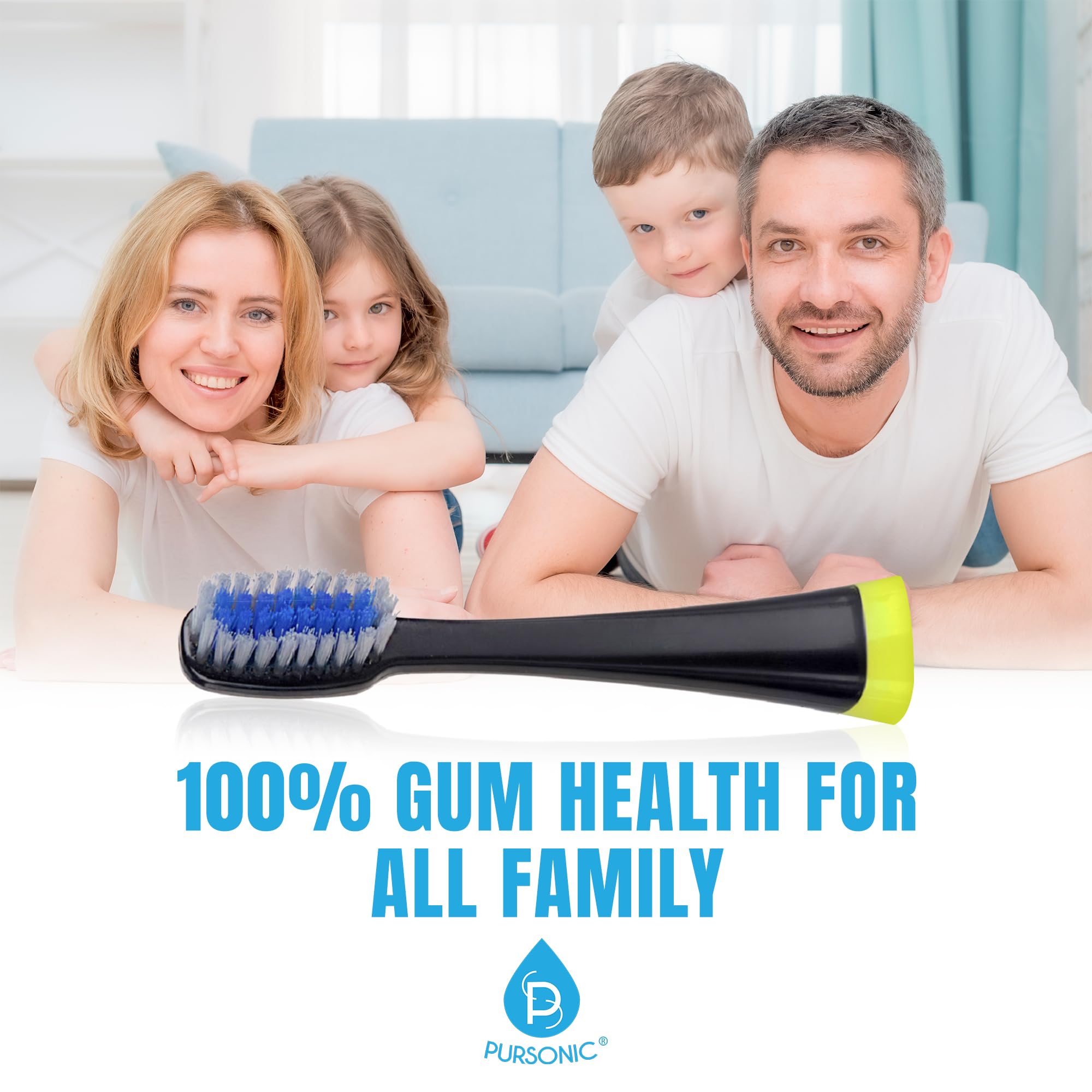 Pursonic Electric Toothbrush Heads - 8 Pack Electric Toothbrush Replacement Brush Heads for Teeth and Gum Care - Tooth Brush Heads for S750 (White)