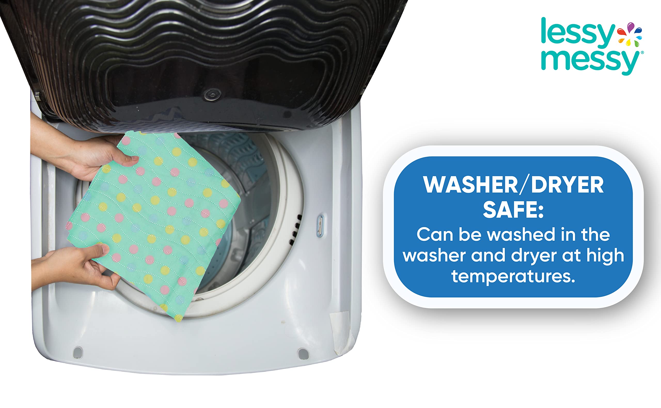 Portable Baby Changing Mat - Extra Large Waterproof Diaper Changing Pad | Machine Washable & Dryer Safe | Wipeable Surface for Easy Cleaning | Stylish Polka Dot Design